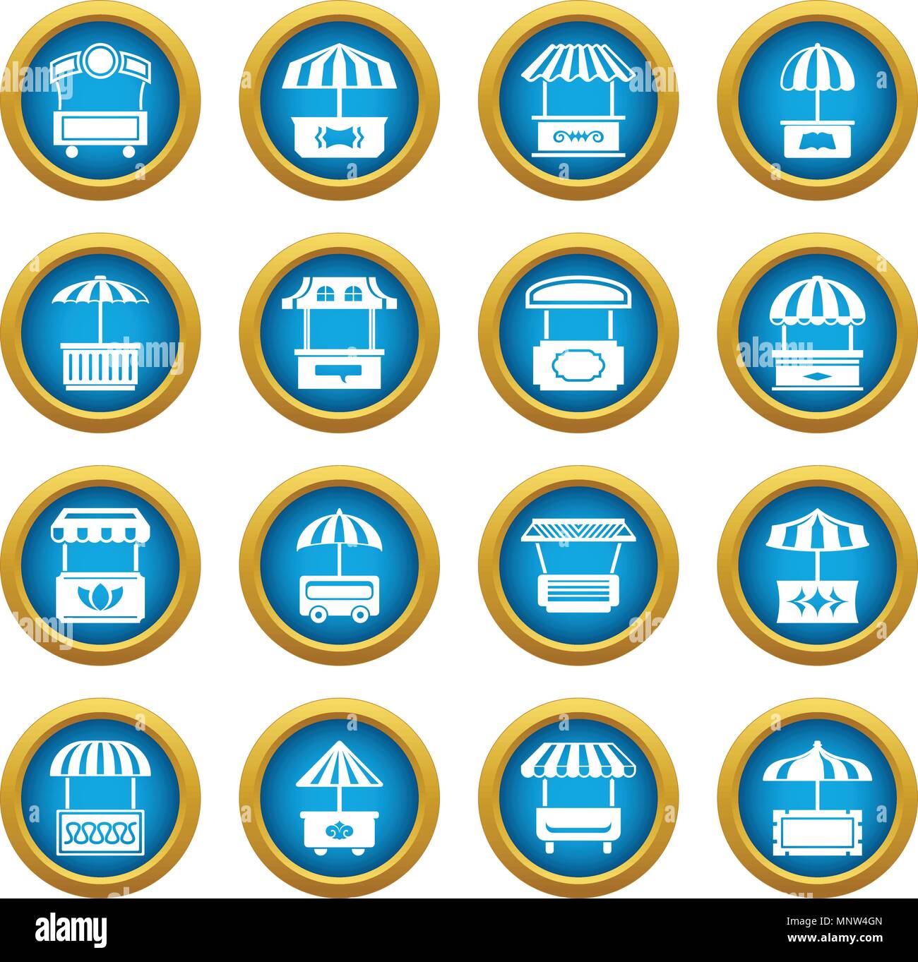 Street food kiosk icons set, simple style Stock Vector Image & Art - Alamy