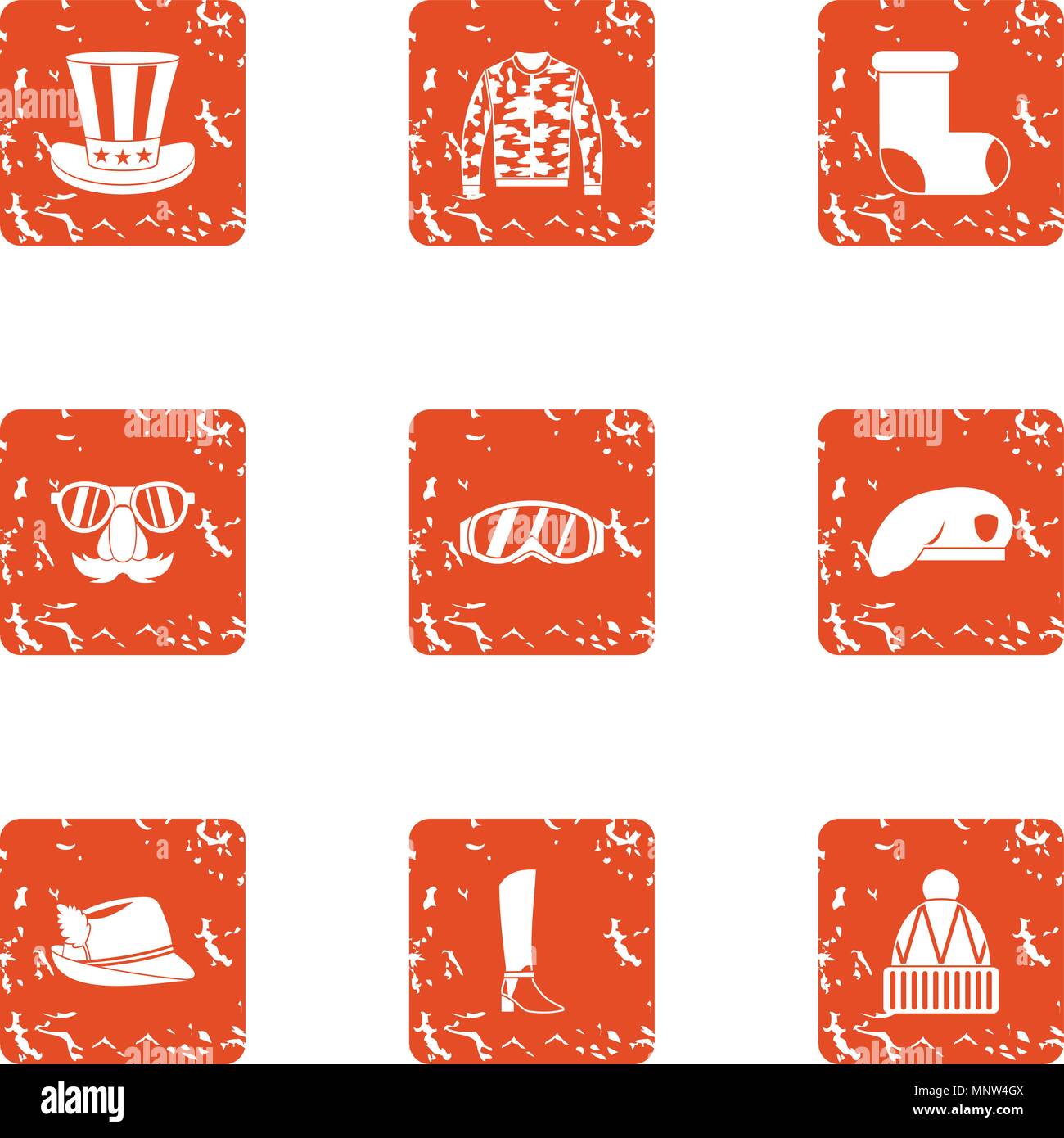 Attire icons set, grunge style Stock Vector Image & Art - Alamy