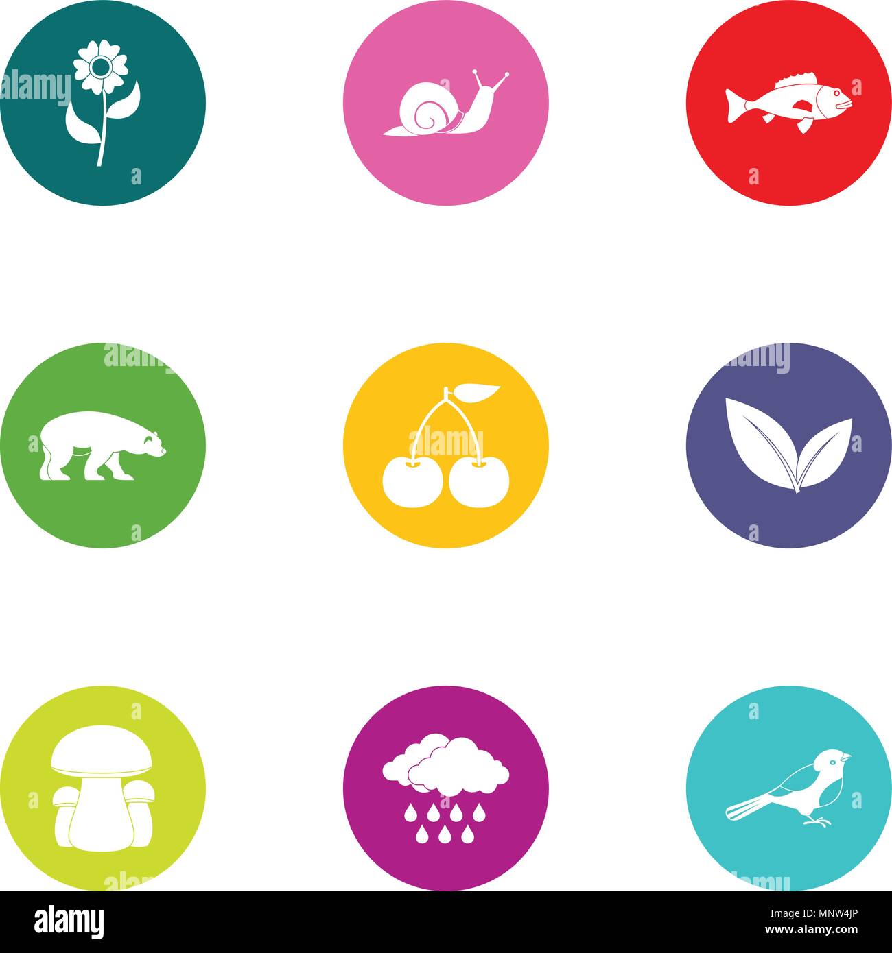 Woodland icons set, flat style Stock Vector Image & Art - Alamy