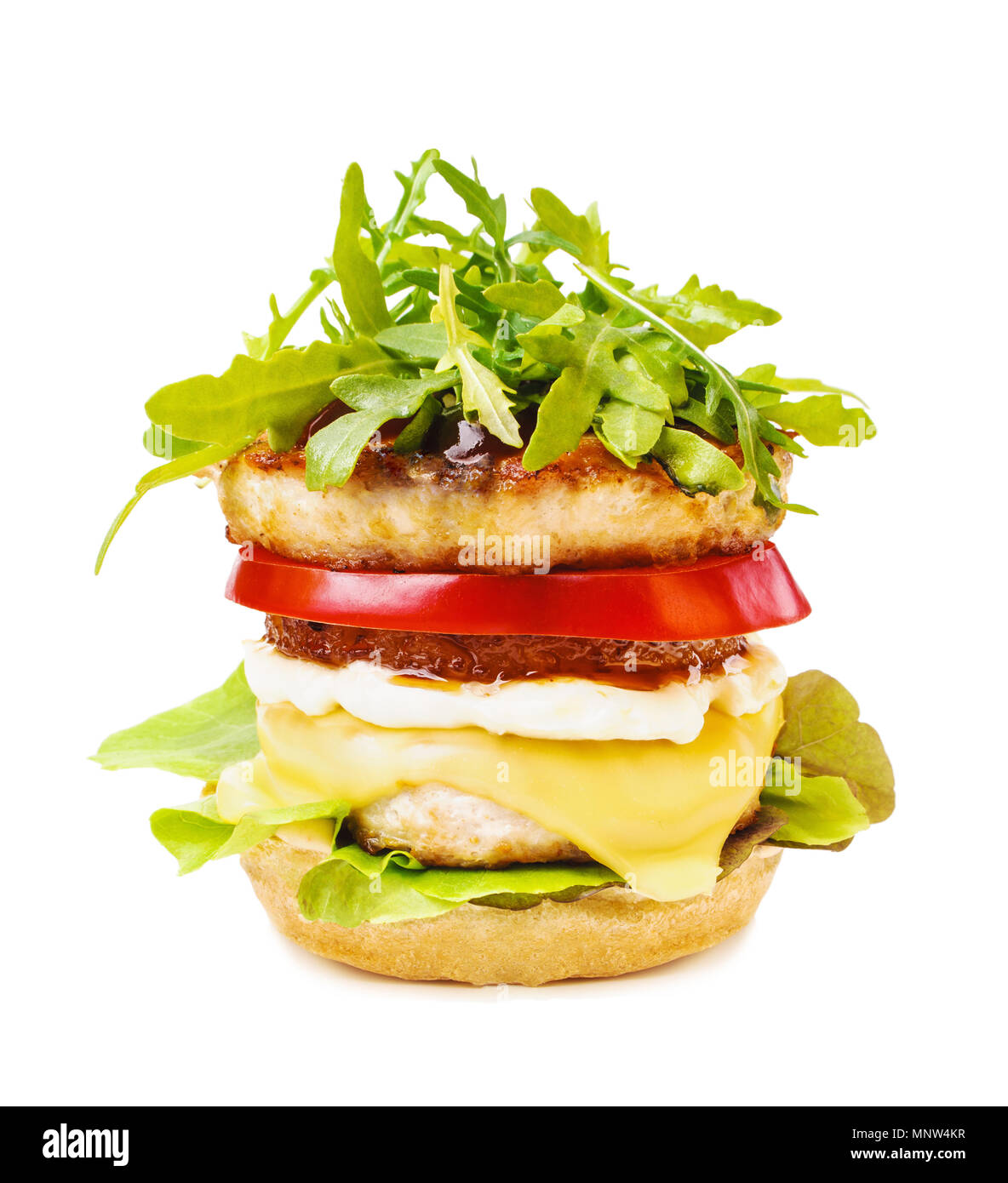 Delicious homemade hamburger fast Cut Out Stock Images & Pictures - Alamy