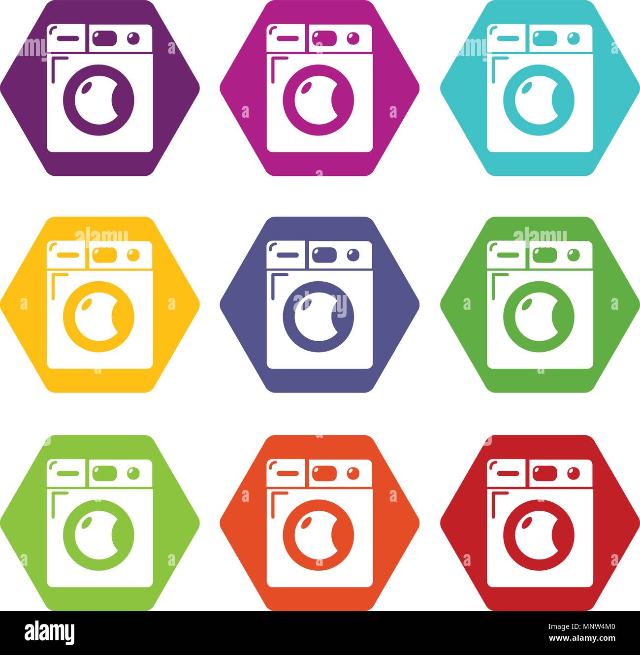 Washing machine icons set 9 vector Stock Vector Image & Art - Alamy