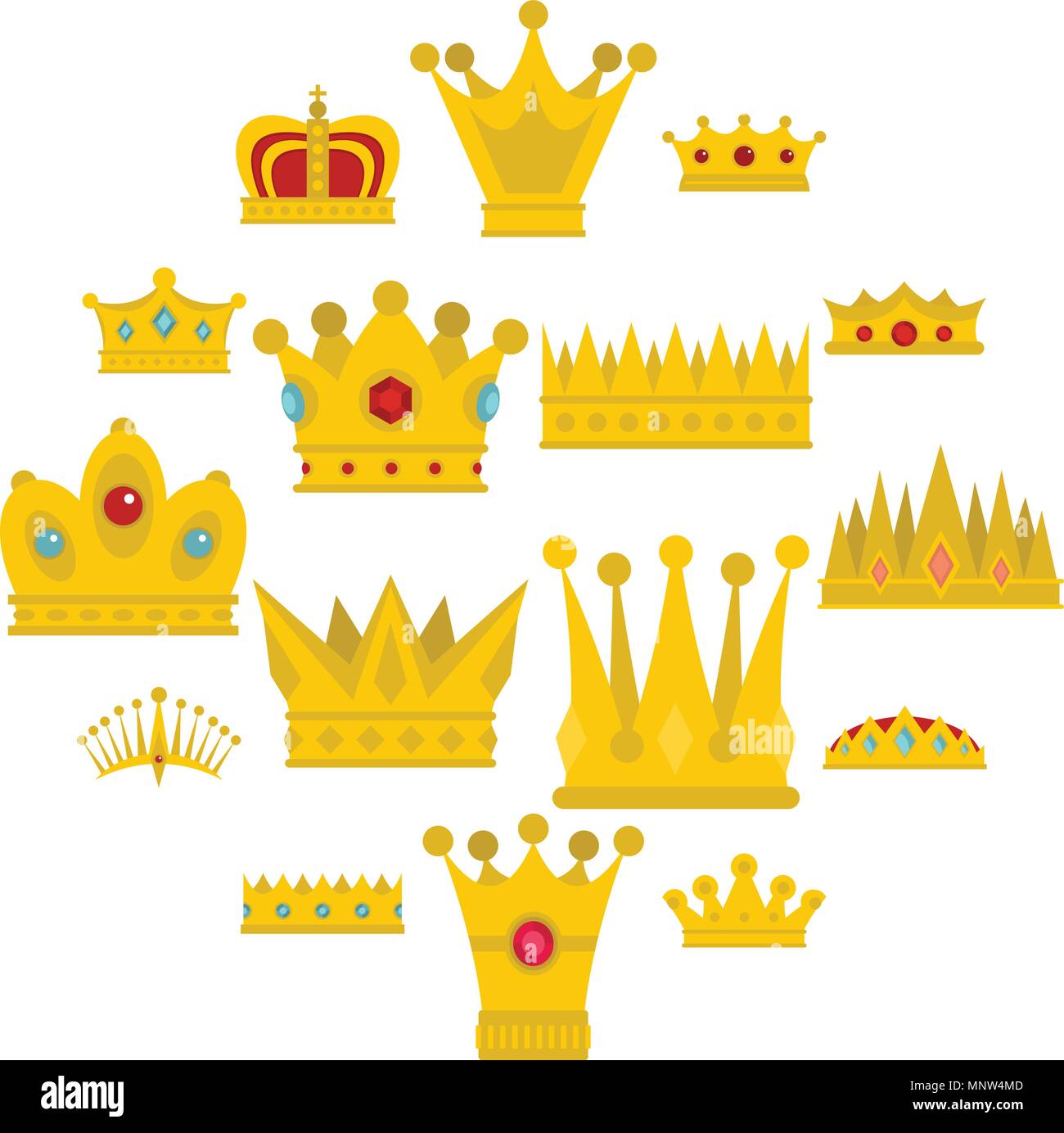 Crown icons set in flat style Stock Vector Image & Art - Alamy