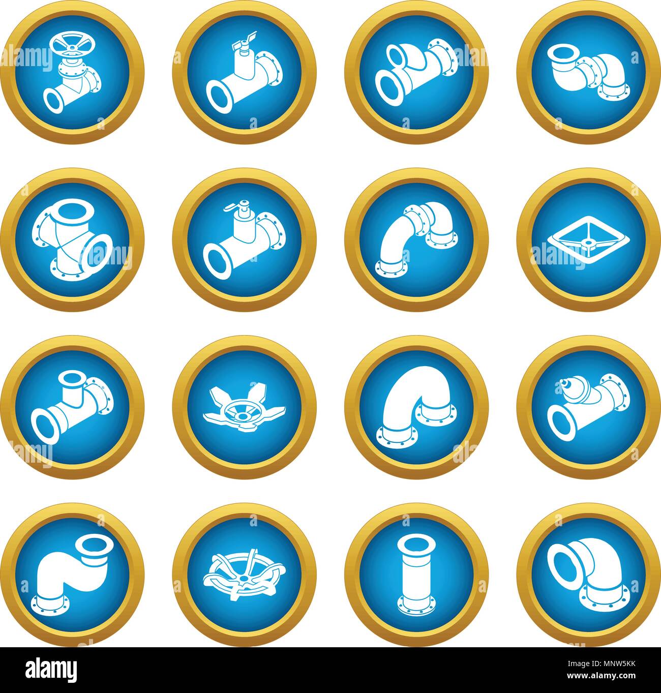 Pipeline constructor icons set, isometric style Stock Vector Image ...