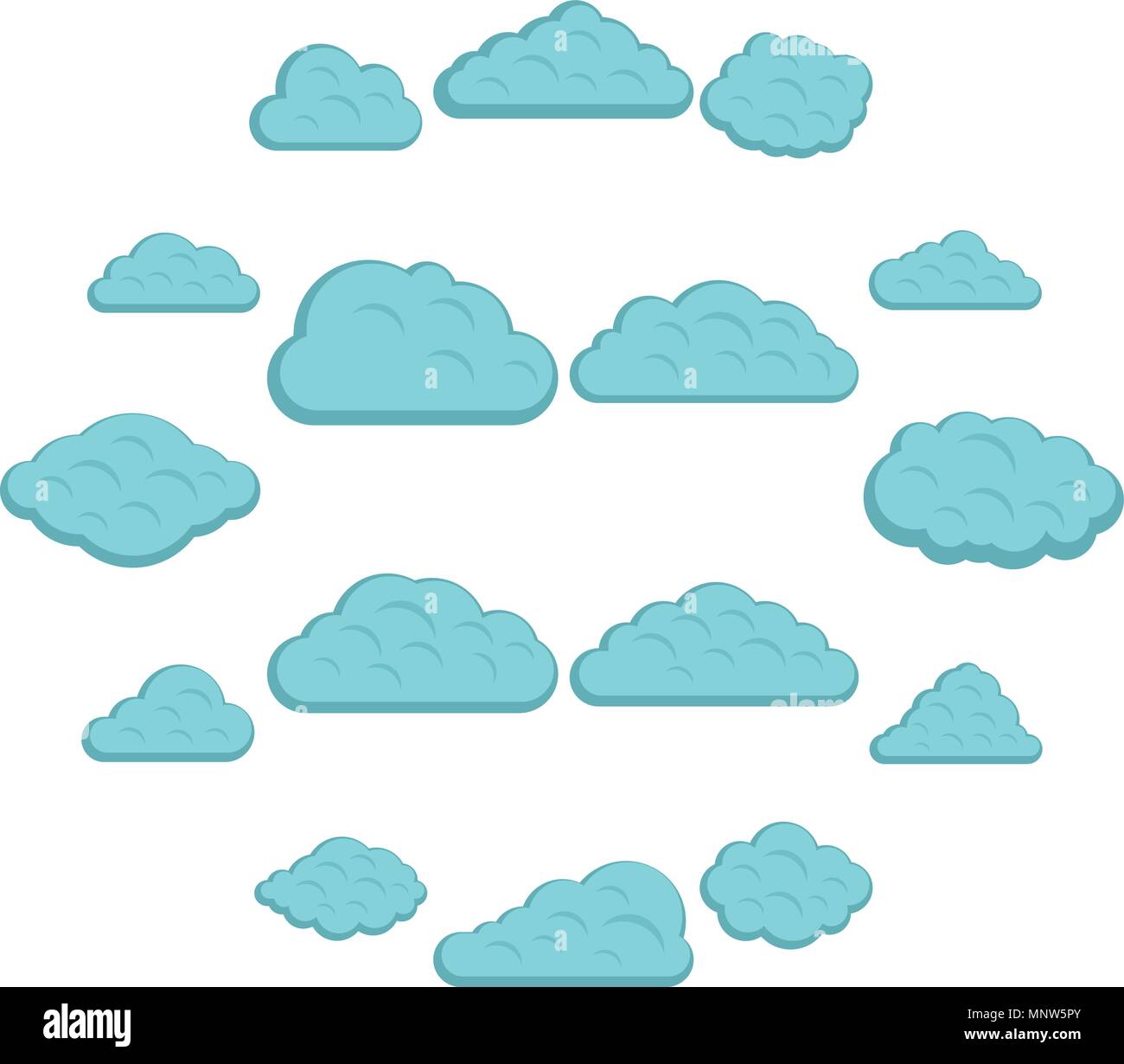 Clouds icons set in flat style Stock Vector Image & Art - Alamy