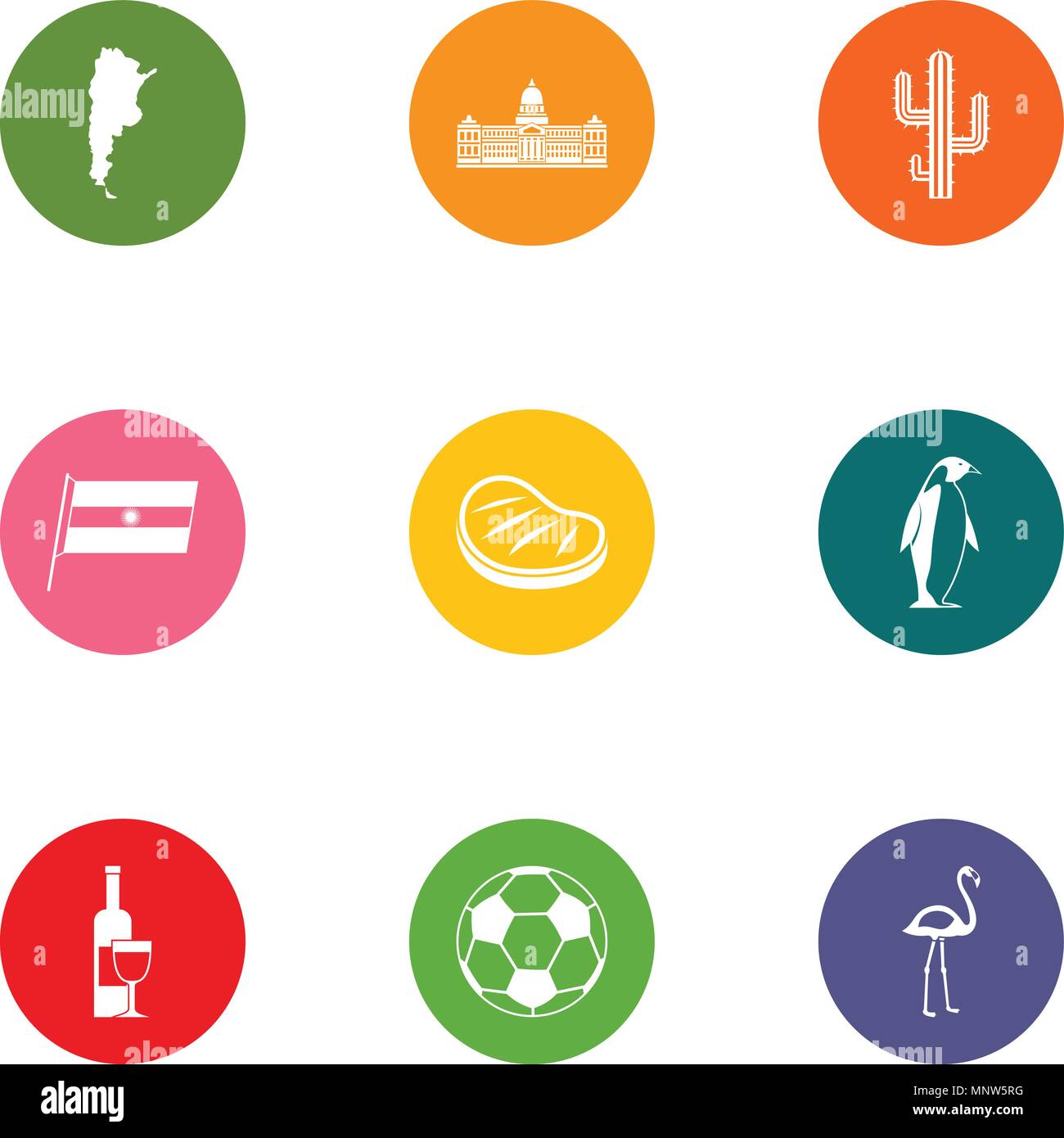 Distant country icons set, flat style Stock Vector Image & Art - Alamy