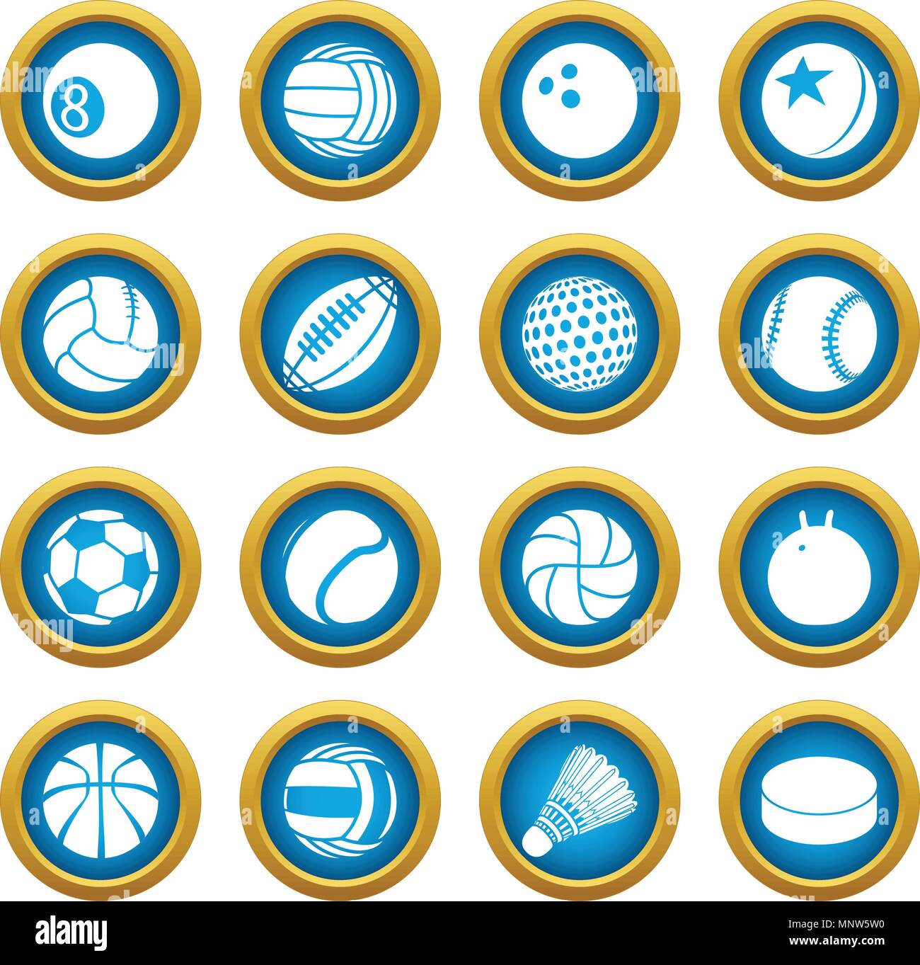 Sport balls icons set play types, simple style Stock Vector Image & Art ...