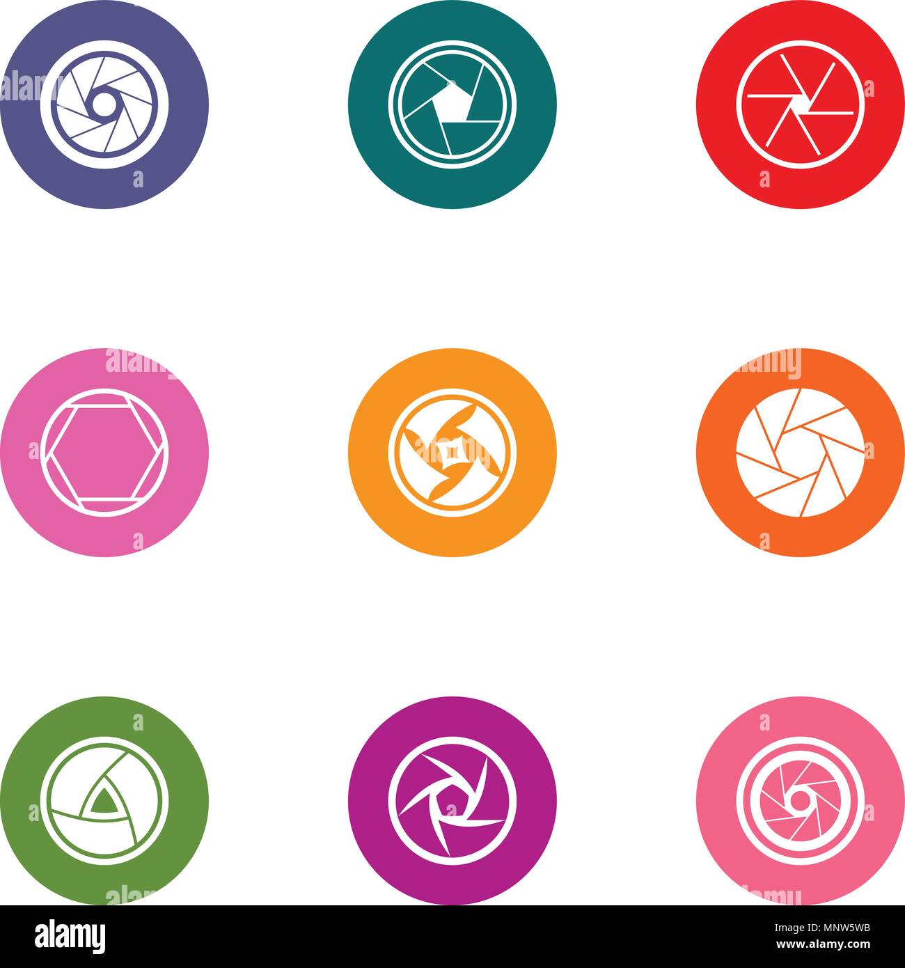 Lens icons set, flat style Stock Vector Image & Art - Alamy