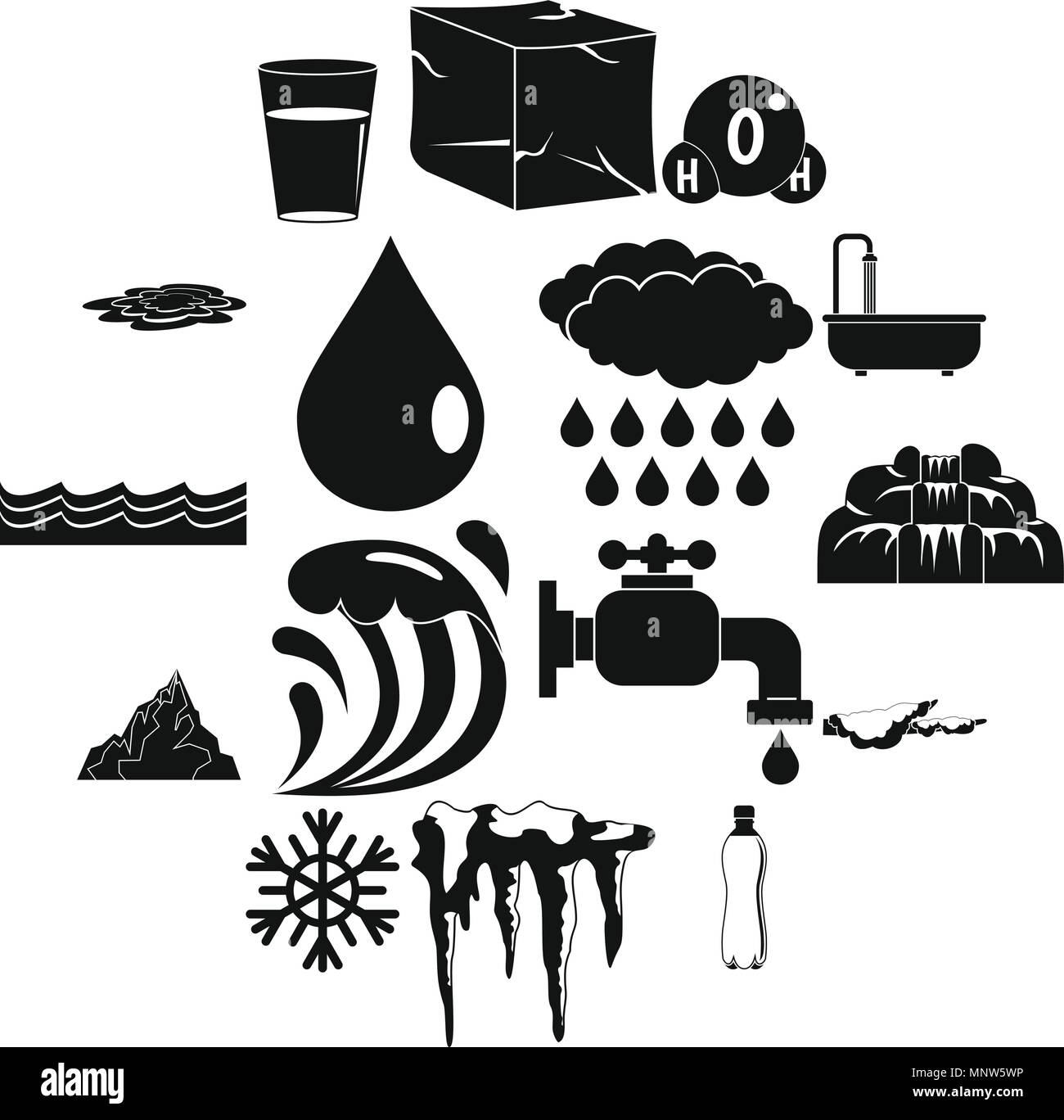 Water icons set, simple style Stock Vector Image & Art - Alamy