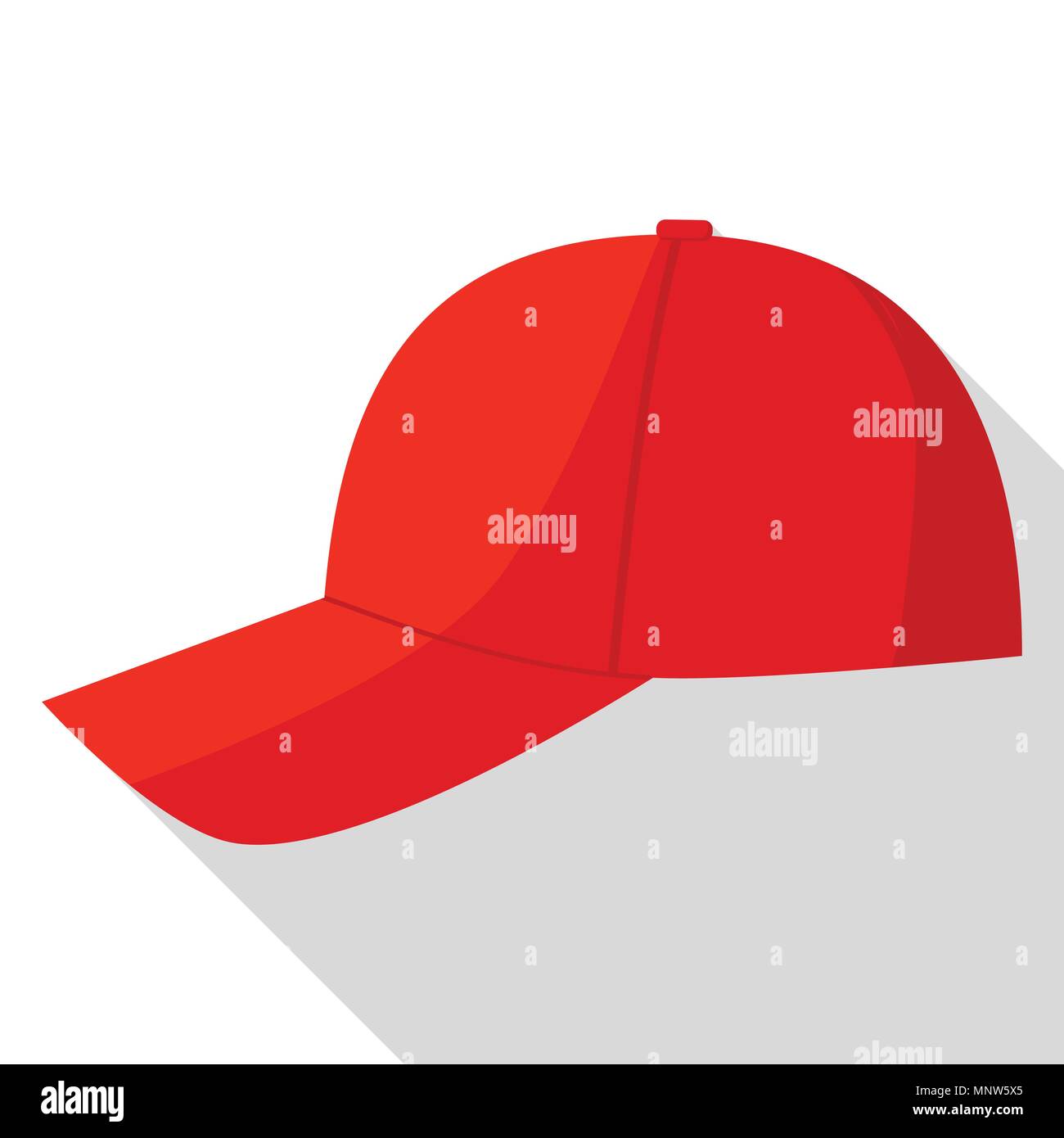 Side view of red baseball cap icon, flat style Stock Vector Image & Art ...