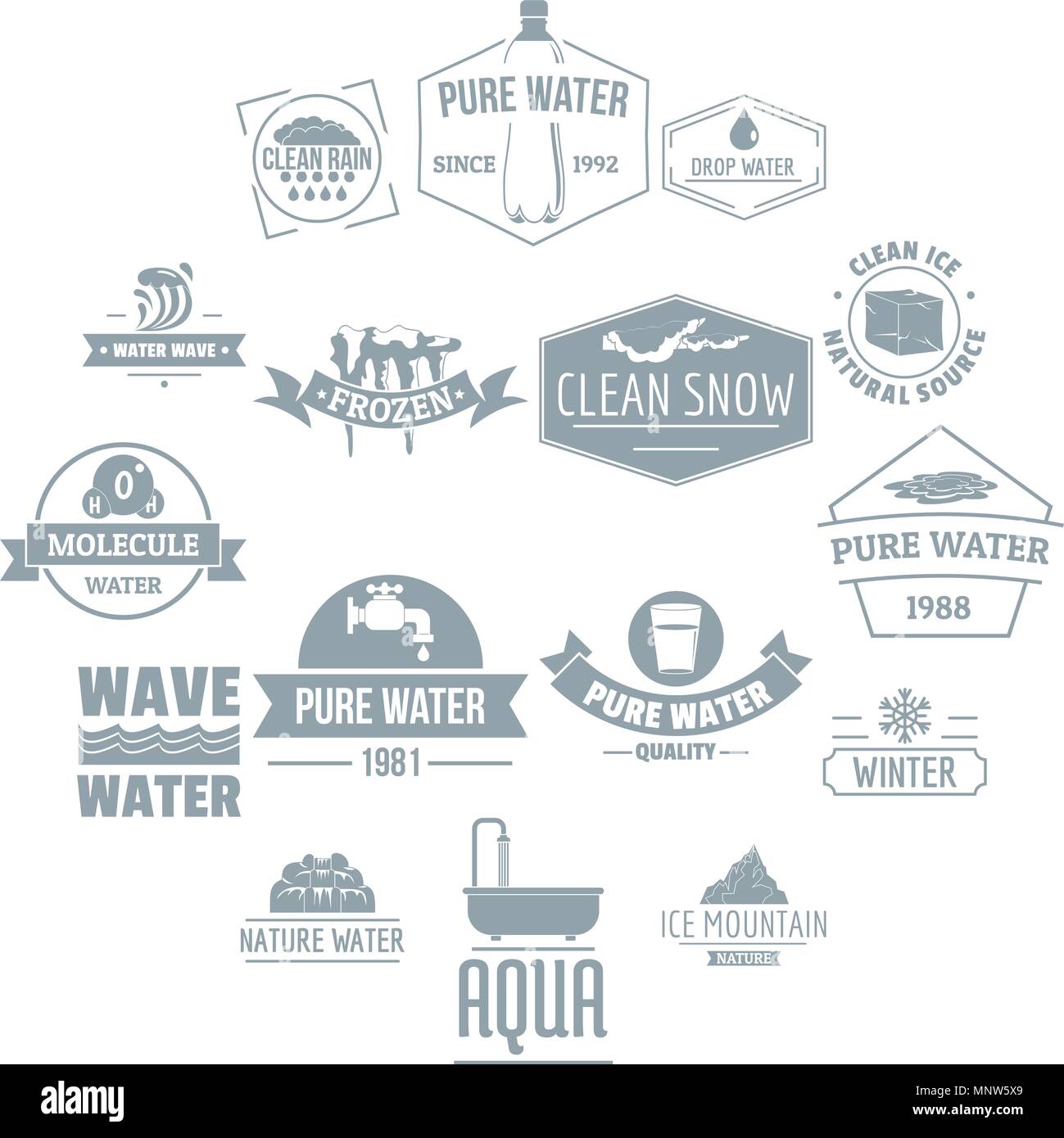 Water logo icons set, simple style Stock Vector Image & Art - Alamy