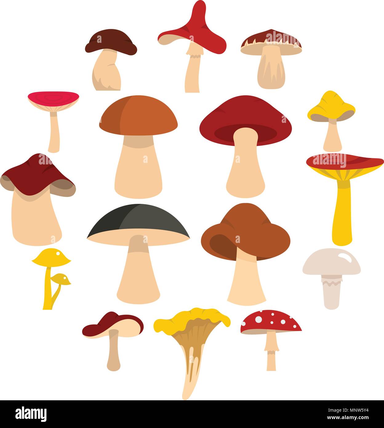Mushroom icons set in flat style Stock Vector Image & Art - Alamy