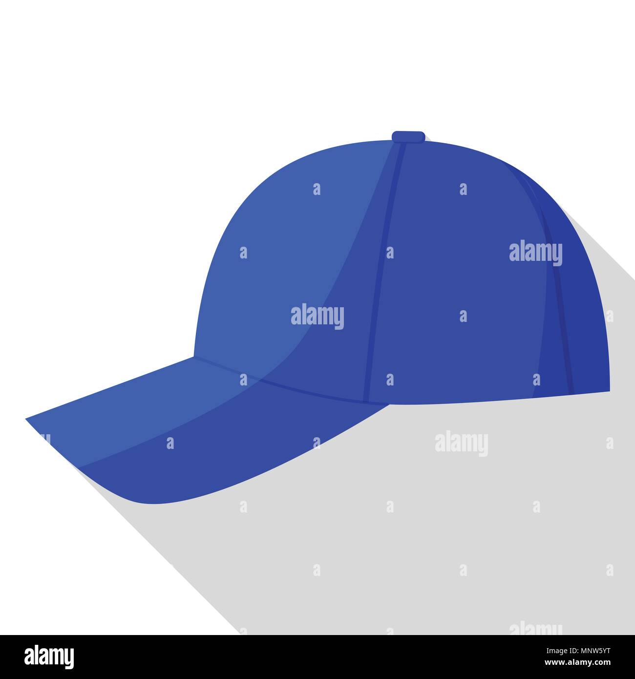 Side view of blue baseball cap icon, flat style Stock Vector Image ...