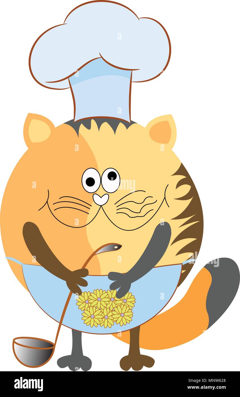 cat cook cartoon vector illustration Stock Vector Image & Art - Alamy