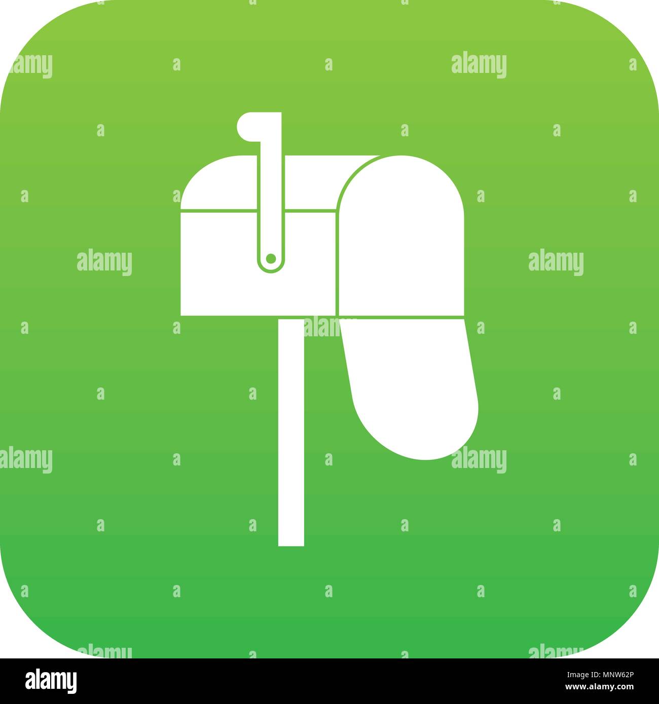 Open mailbox icon digital green Stock Vector Image & Art - Alamy