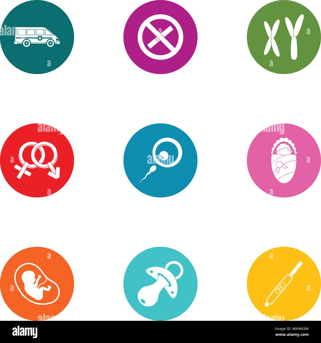 Maternity hospital icons set, flat style Stock Vector Image & Art - Alamy