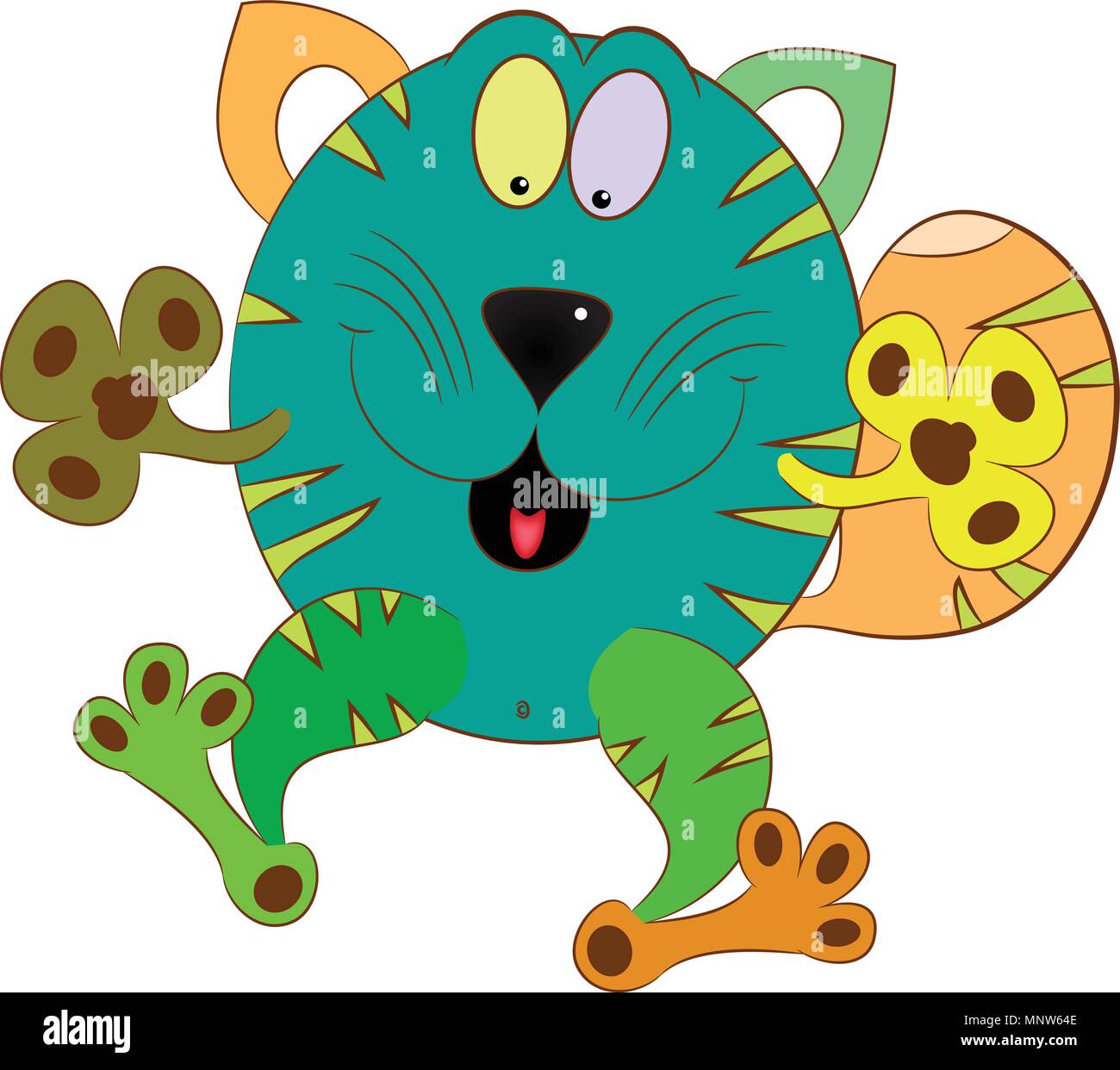 cat colorful cartoon vector illustration Stock Vector Image & Art - Alamy