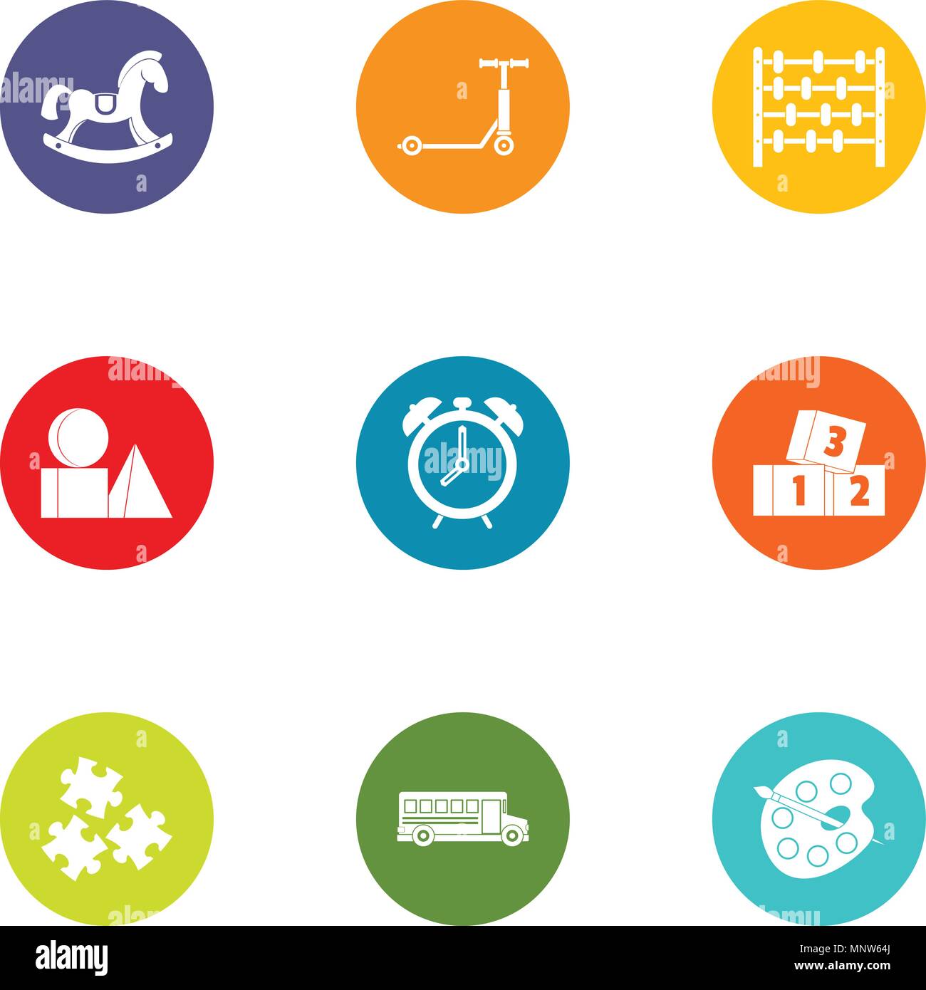 Miniature toy icons set, flat style Stock Vector Image & Art - Alamy