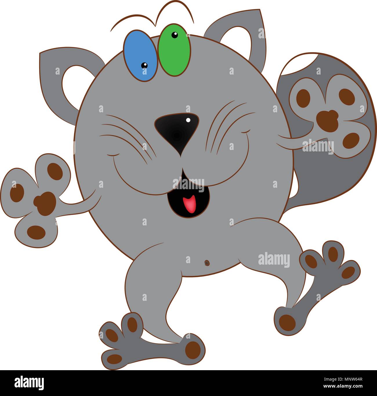 cat gray cartoon vector illustration Stock Vector Image & Art - Alamy