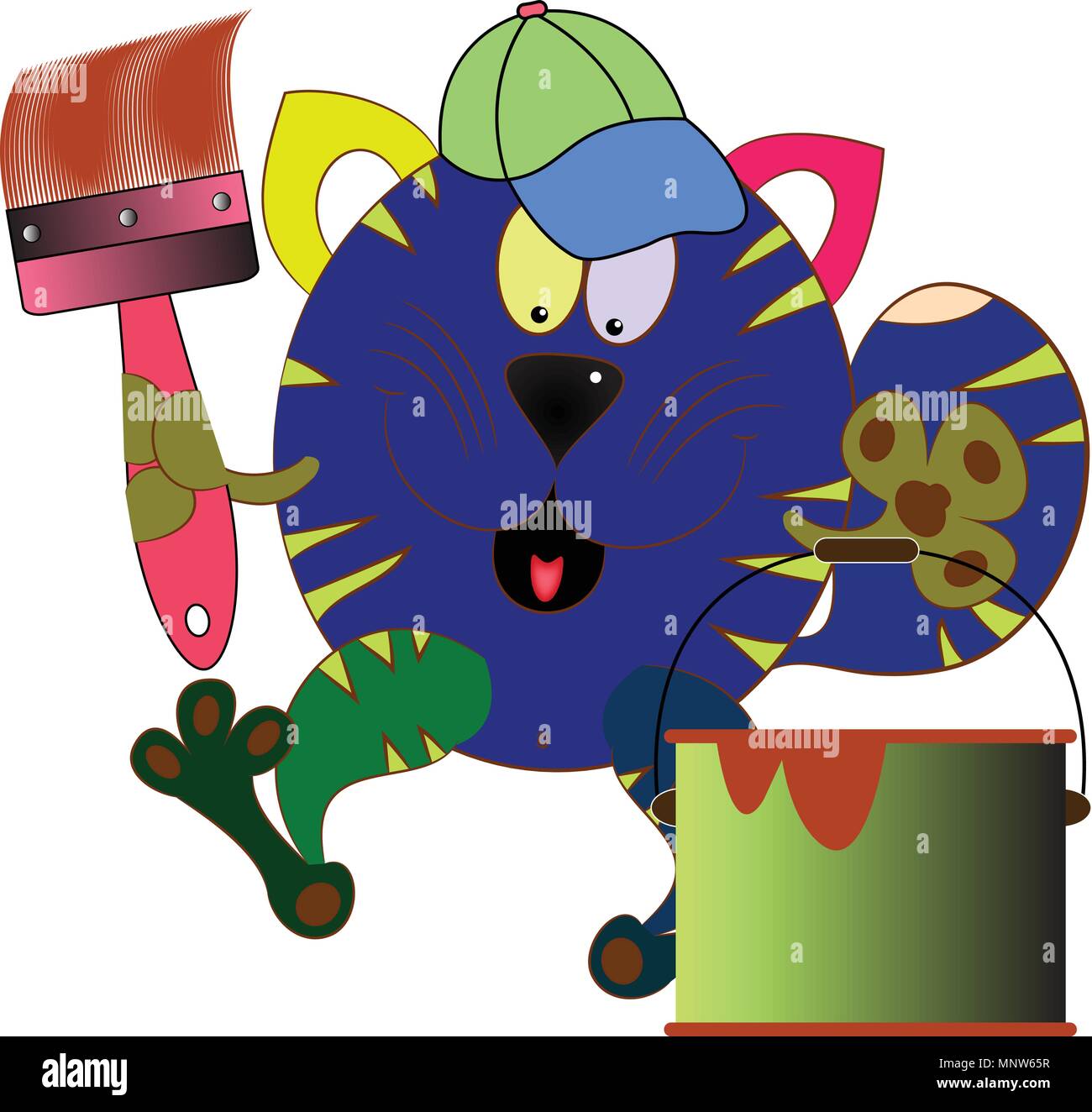 Kitten paint Stock Vector Images - Alamy