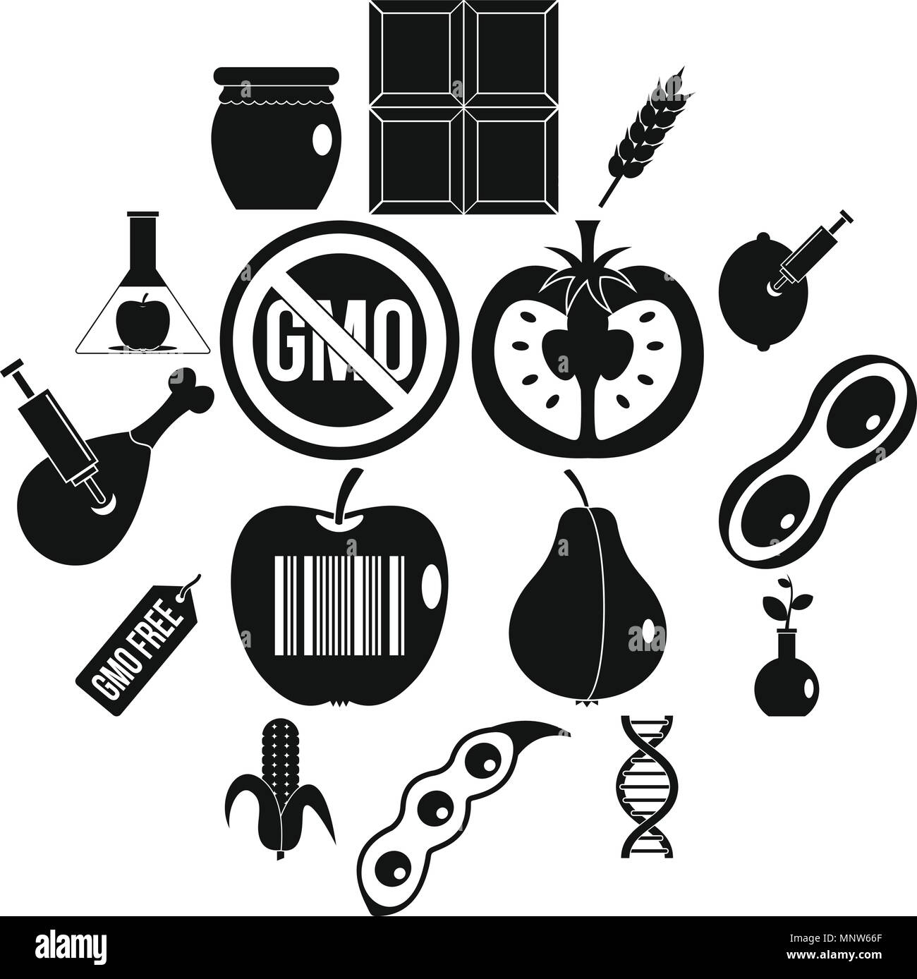 GMO icons set food, simple style Stock Vector Image & Art - Alamy