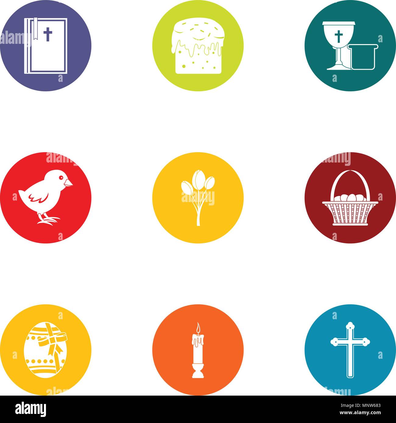 Easter icons set, flat style Stock Vector Image & Art - Alamy