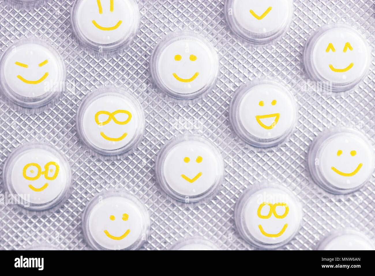 Prescription pills with happy faces hi-res stock photography and images ...