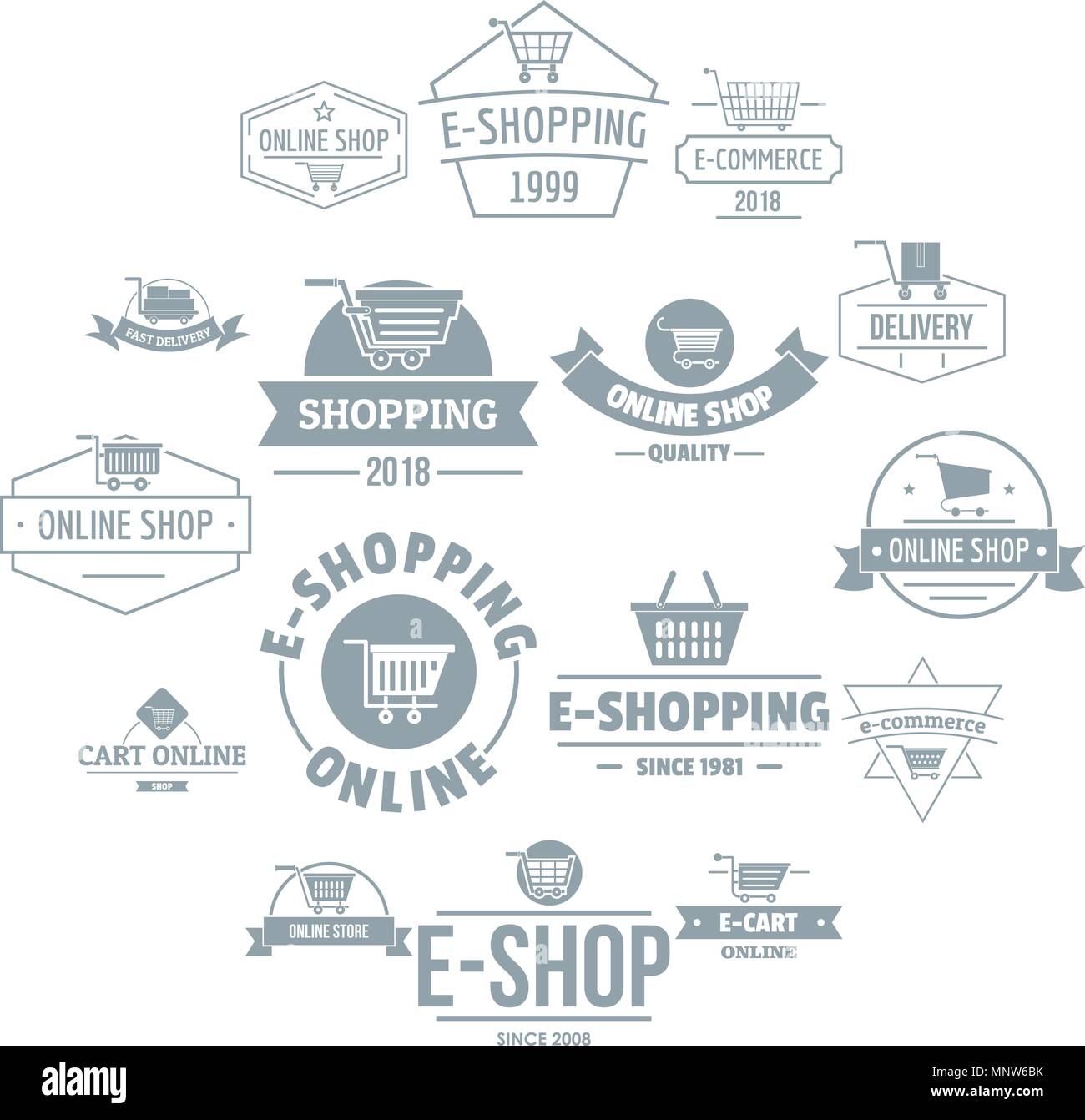Shopping logo icons set, simple style Stock Vector Image & Art - Alamy