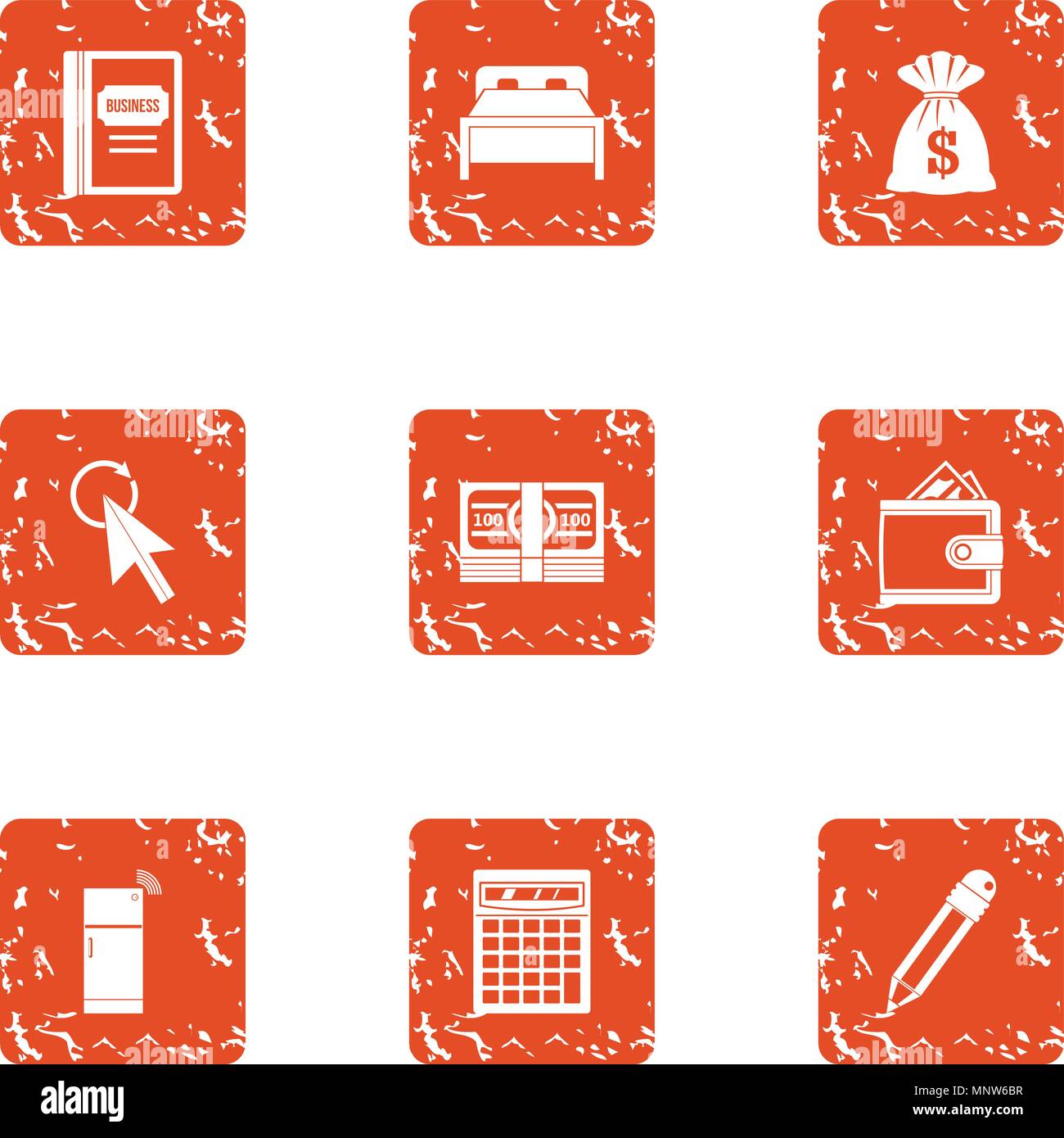 Money click icons set, grunge style Stock Vector Image & Art - Alamy