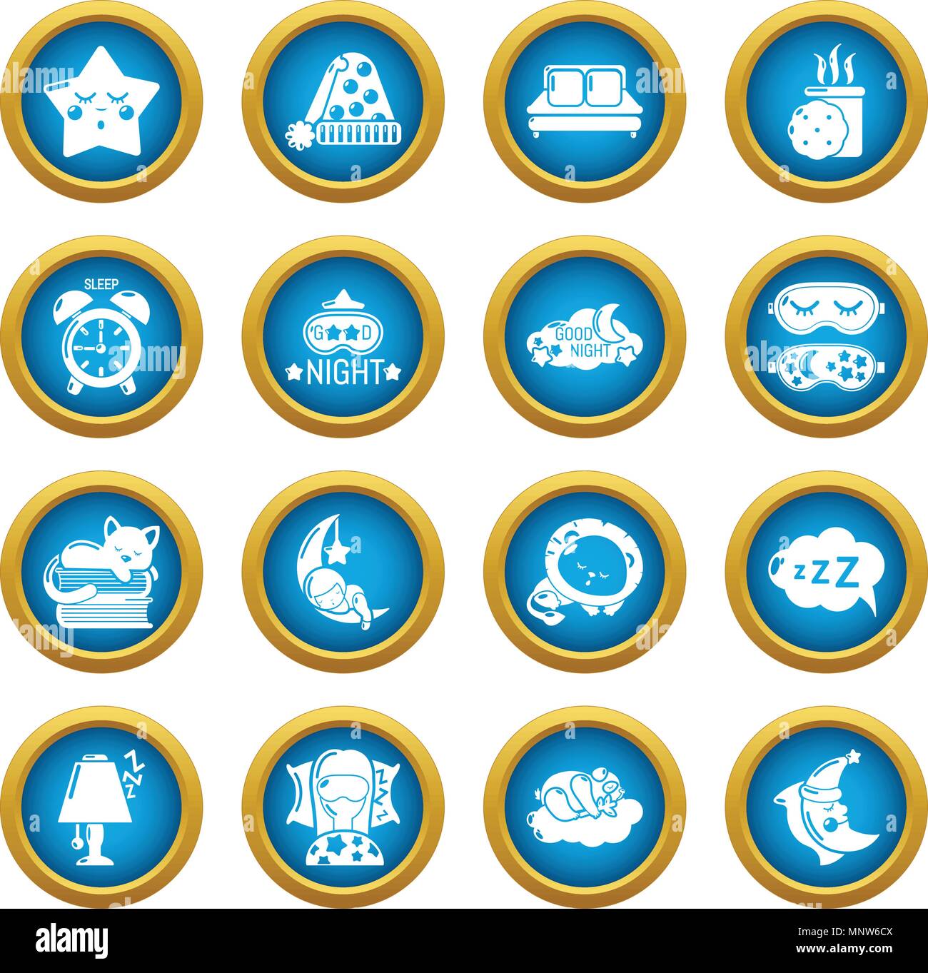 Sleeping icons set, simple style Stock Vector Image & Art - Alamy