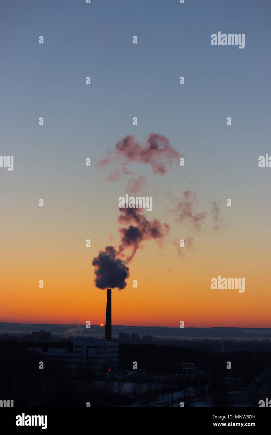 Smoke of chimney writing CO2 in the sky Stock Photo - Alamy