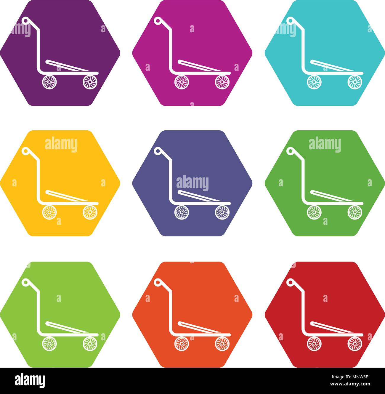 Airport trolley icons set 9 vector Stock Vector Image & Art - Alamy