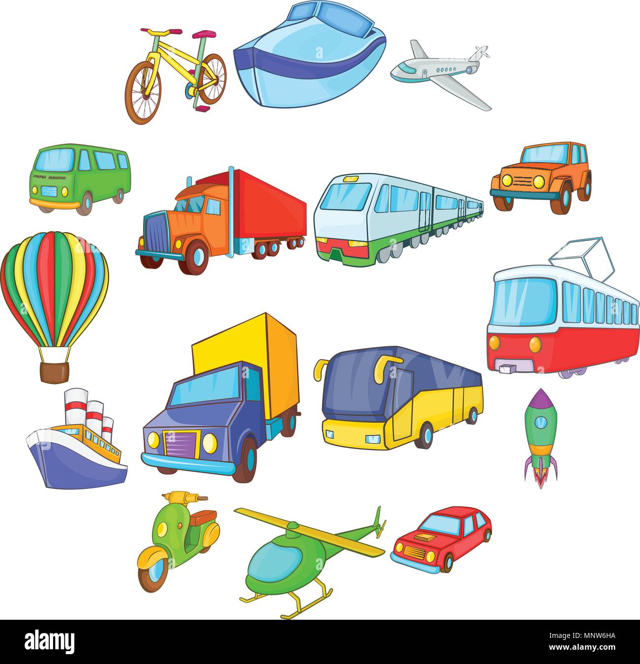 Transport icons set, cartoon style Stock Vector Image & Art - Alamy