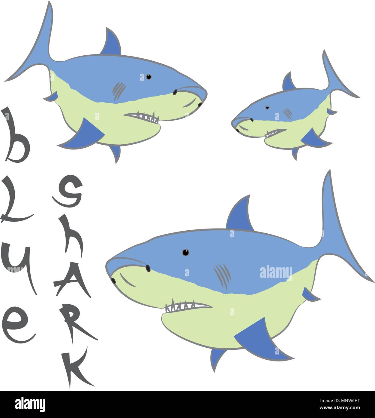 shark blue vector poster illustration Stock Vector Image & Art - Alamy