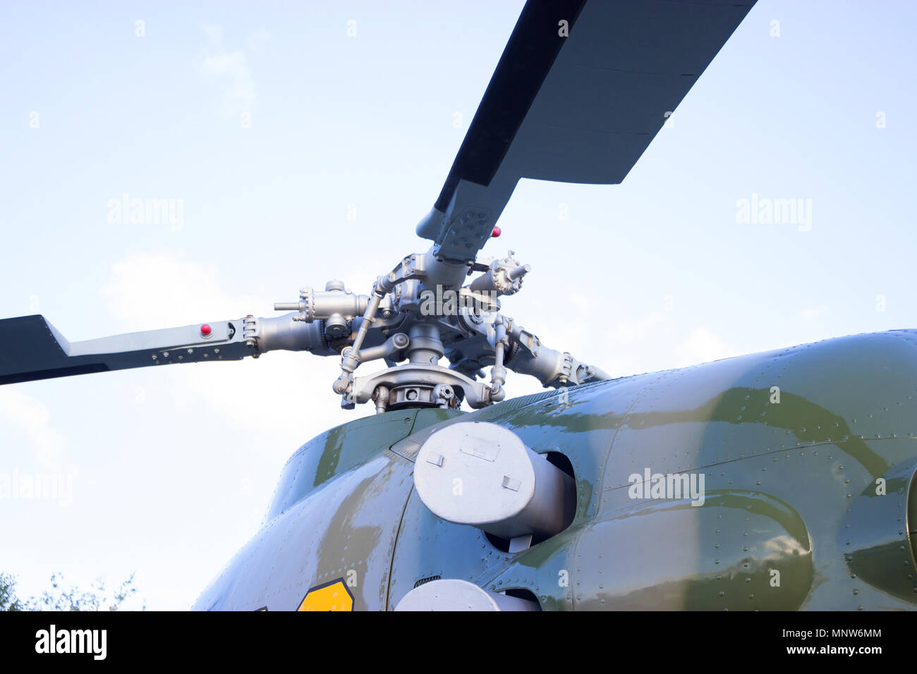 Rotating rotor of the helicopter close up Stock Photo - Alamy