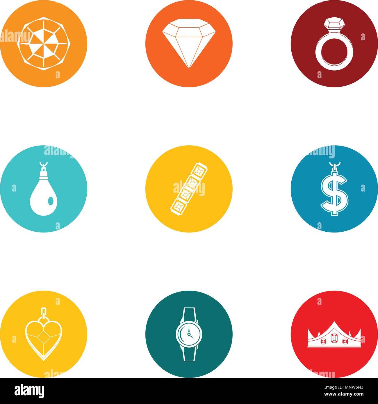 Treasure icons set, flat style Stock Vector Image & Art - Alamy