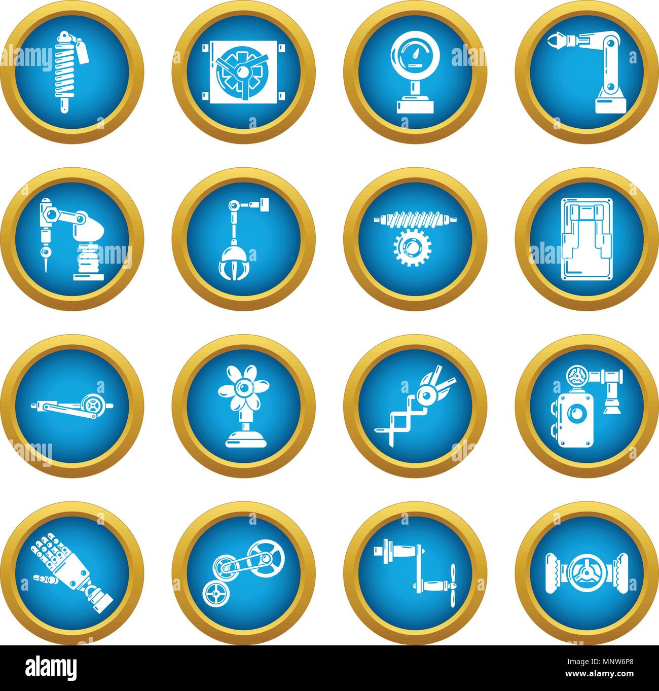 Technical mechanisms icons set, simple style Stock Vector Image & Art ...