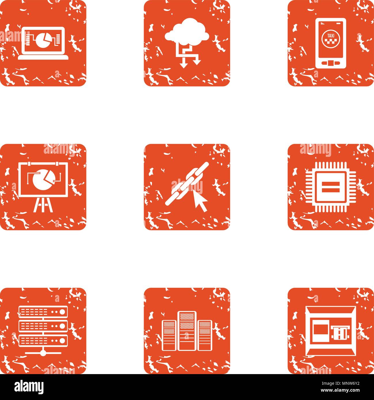 Data point icons set, grunge style Stock Vector Image & Art - Alamy