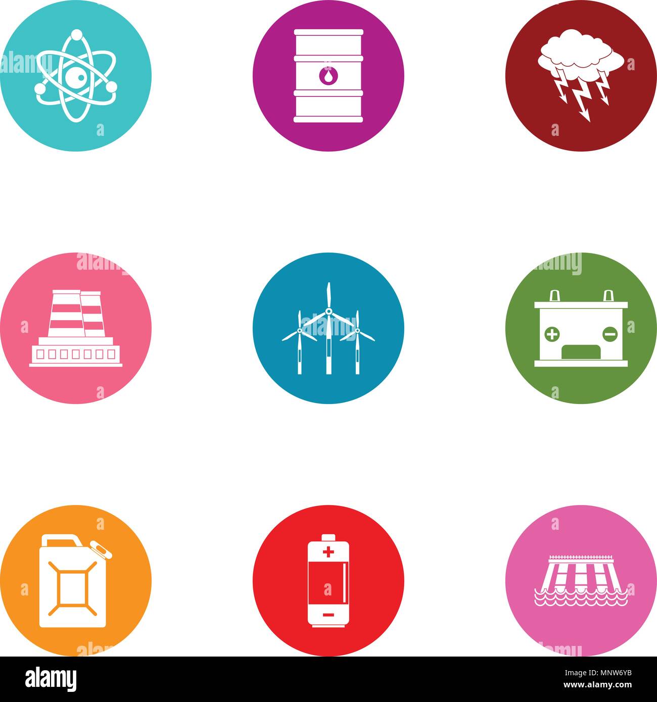 Hazardous environment icons set, flat style Stock Vector Image & Art ...