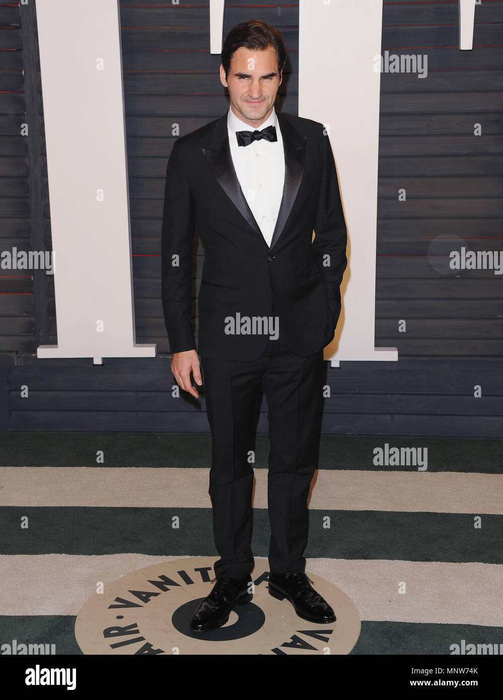 Roger Federer 337 arriving at the Vanity Fair's Oscar Party 2016 at the ...