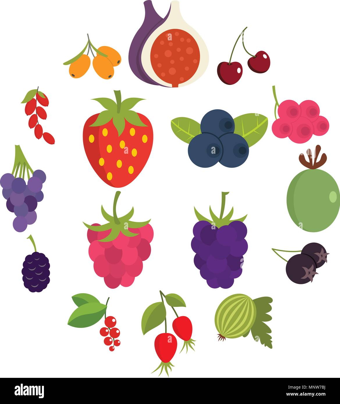 Berries icons set in flat style Stock Vector Image & Art - Alamy