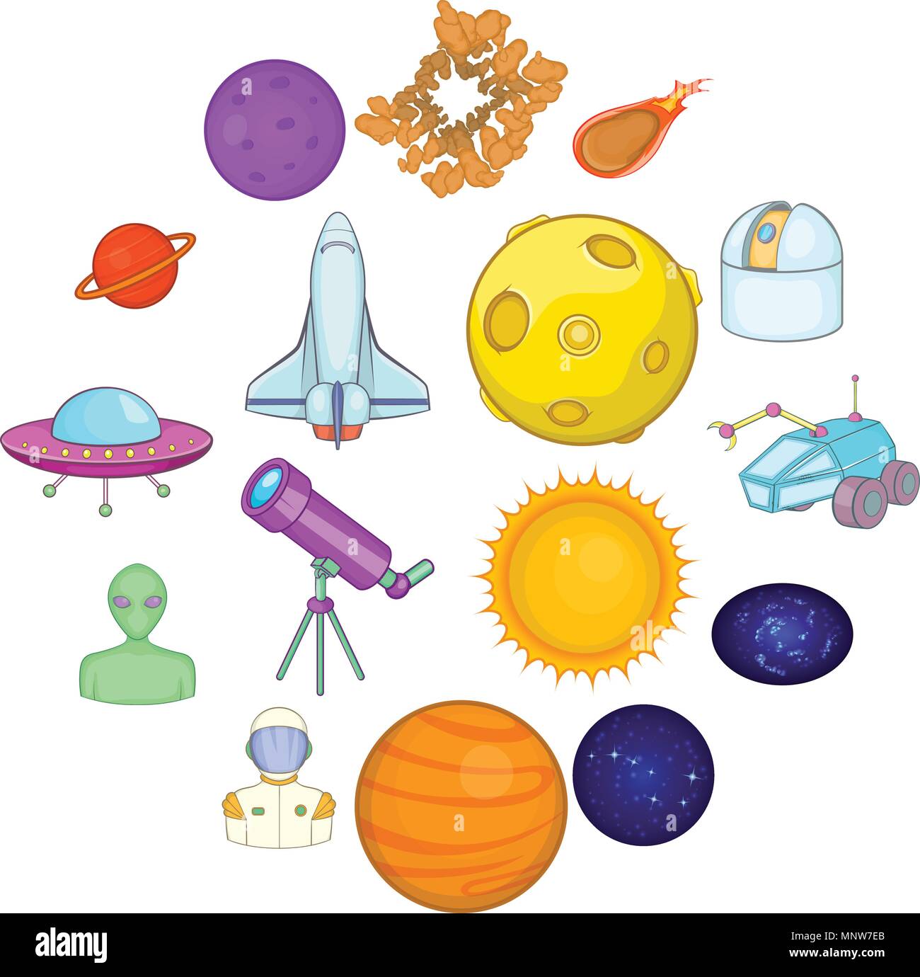Space Icons Set Cartoons Style Stock Vector Image And Art Alamy