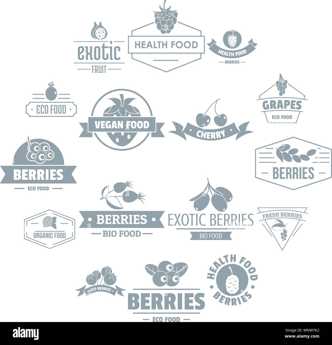 Berries logo icons set, simple style Stock Vector Image & Art - Alamy
