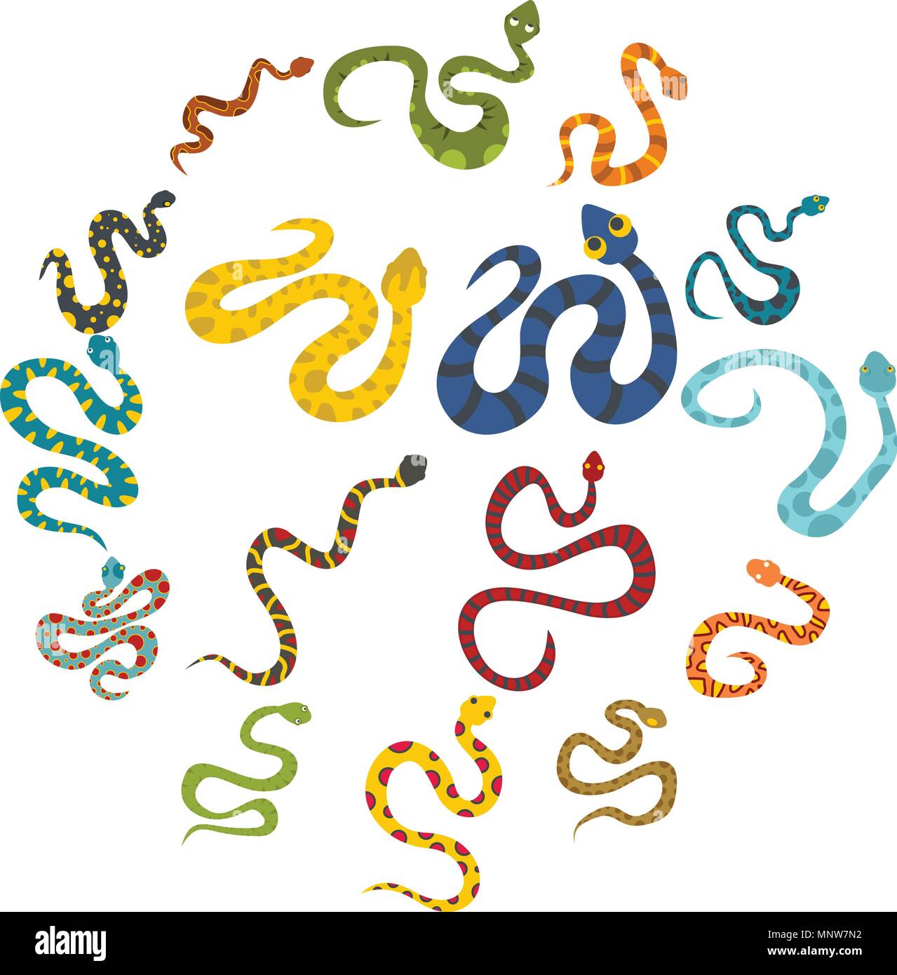 Snake icons set in flat style Stock Vector Image & Art - Alamy