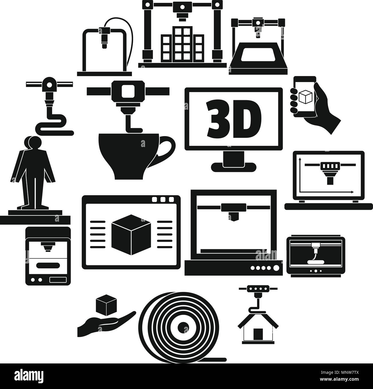3D Printing icons set, simple style Stock Vector Image & Art - Alamy
