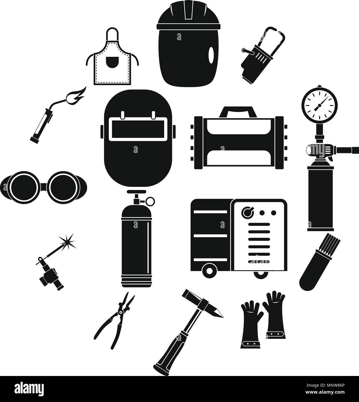Welding icons set, simple style Stock Vector Image & Art - Alamy