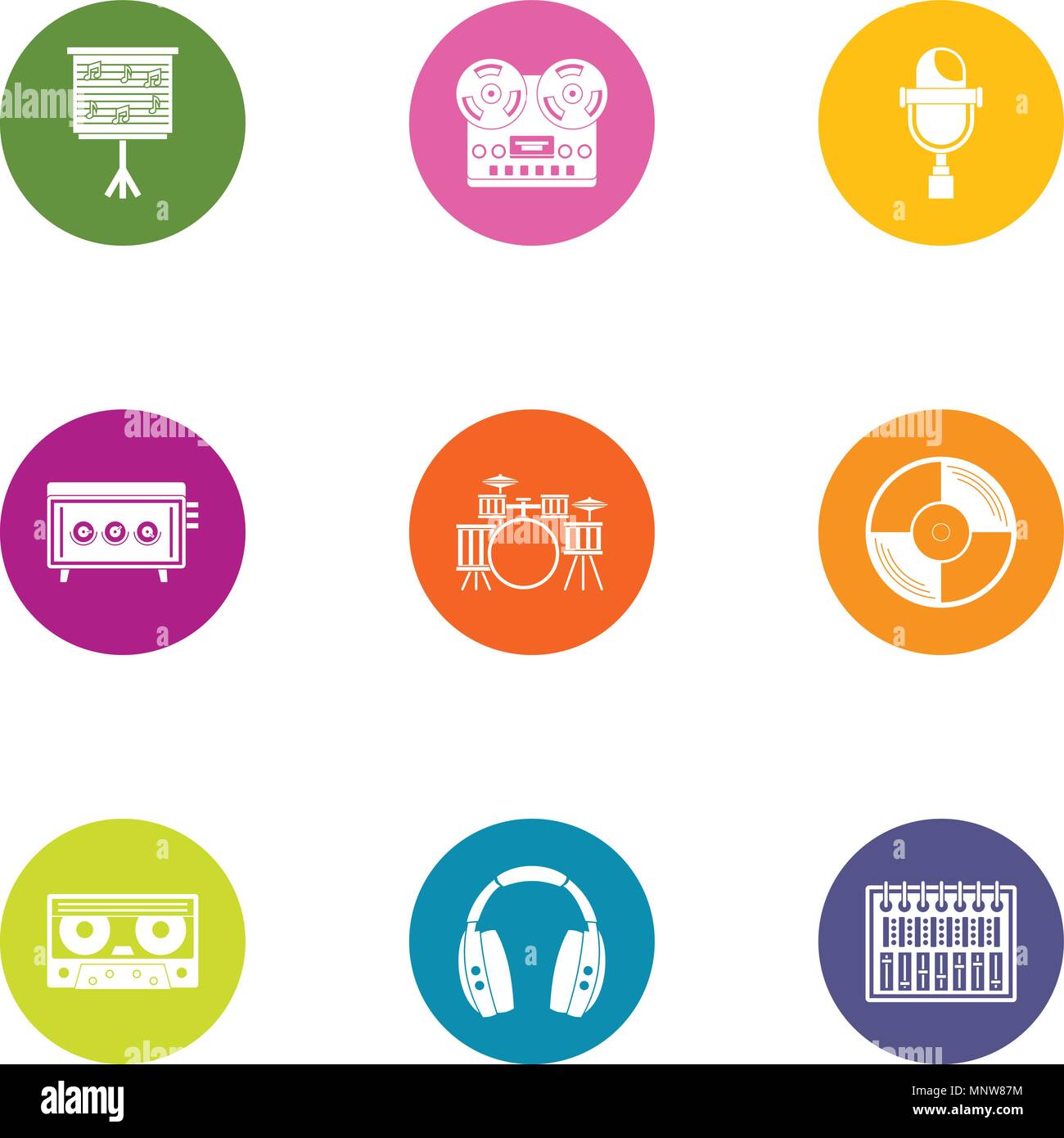 Music gang icons set, flat style Stock Vector Image & Art - Alamy