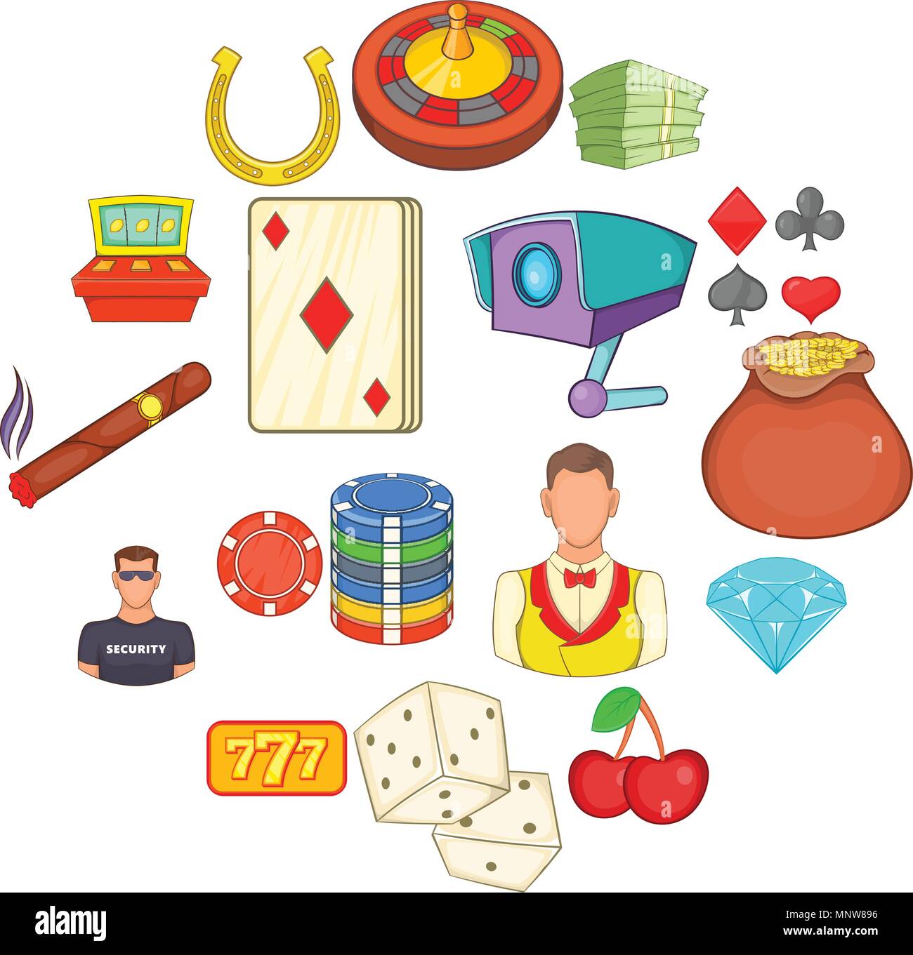 Casino icons set, cartoon style Stock Vector Image & Art - Alamy