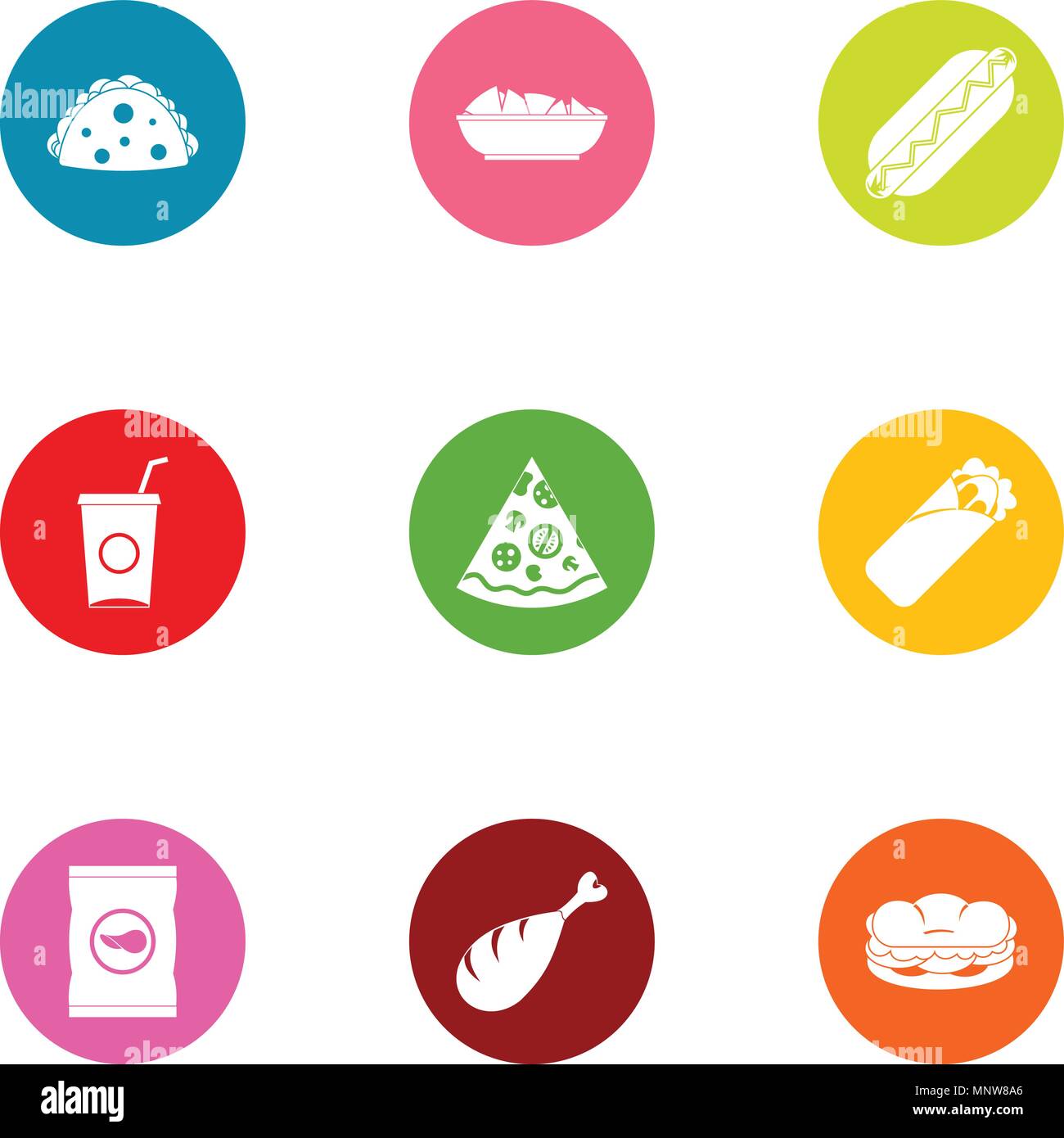 Daily bread icons set, flat style Stock Vector Image & Art - Alamy