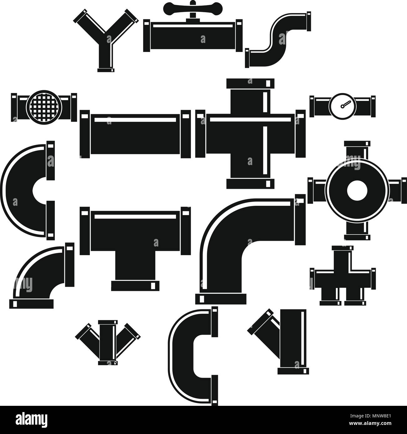 Pipeline icons set, simple style Stock Vector Image & Art - Alamy