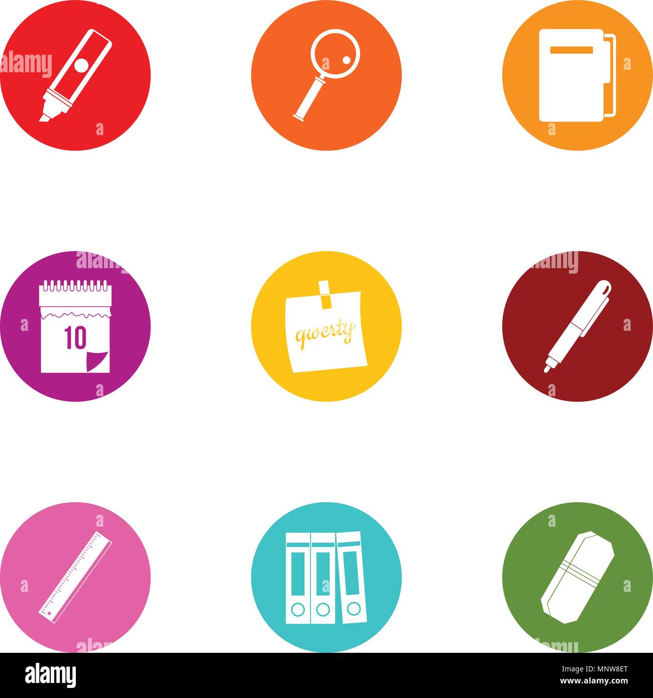 Study time icons set, flat style Stock Vector Image & Art - Alamy